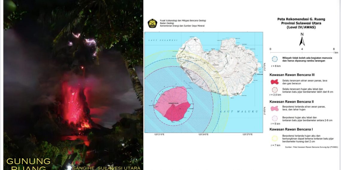 Gunung Ruang Sulut Meletus, Status Awas Atau Level IV - SATUJABAR